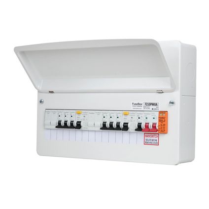 FuseBox 10 Way Consumer Unit (6x MCB’s) w/ SPD T2 (2 × 80A 30mA RCD’s ...