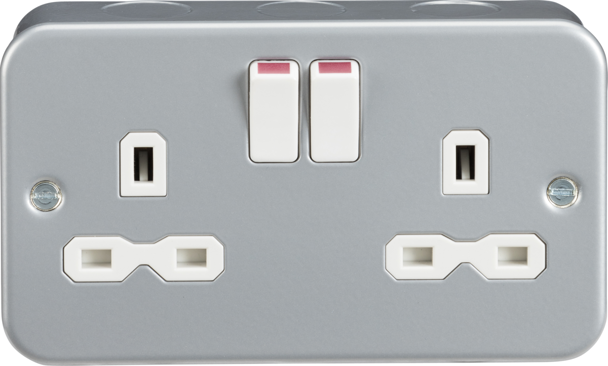 Metal Clad 13A 2G DP Switched Socket — Derby Firelec Ltd