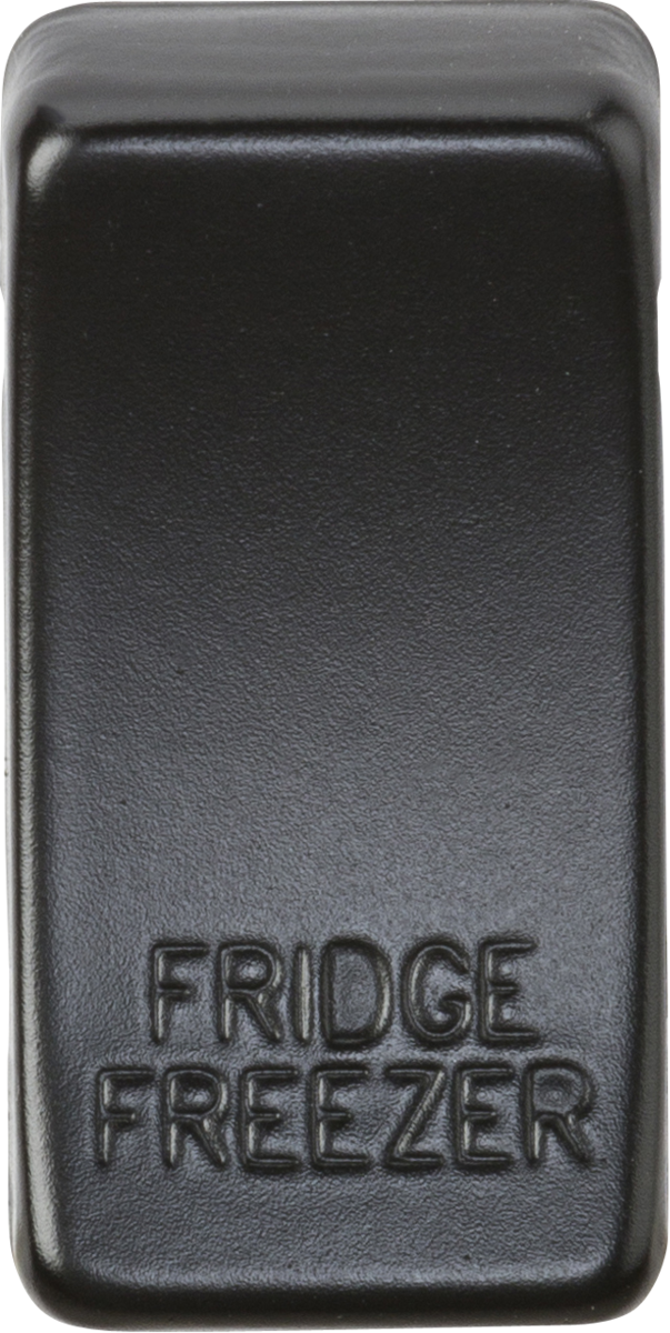 Switch cover "marked FRIDGE FREEZER" - matt black — Derby Firelec Ltd
