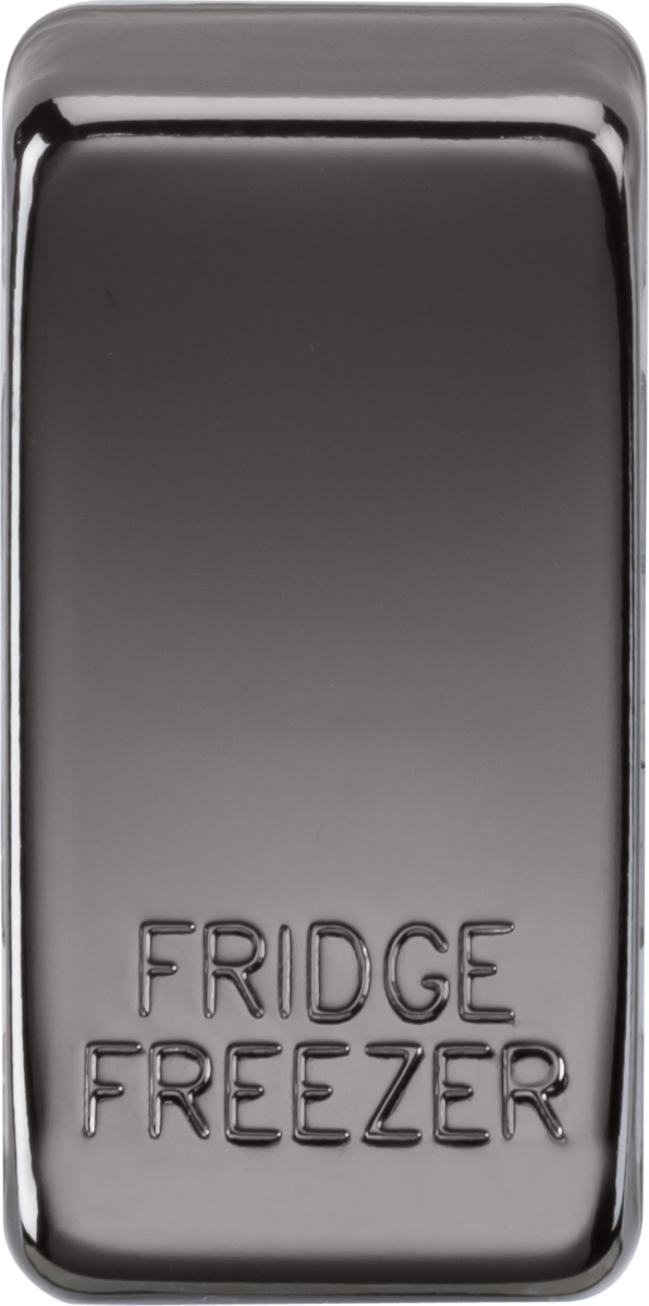 Switch cover "marked FRIDGE FREEZER" - black nickel — Derby Firelec Ltd