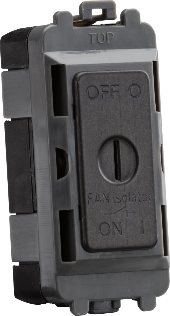 10A Fan Isolator Key Switch Module - smoked bronze — Derby Firelec Ltd