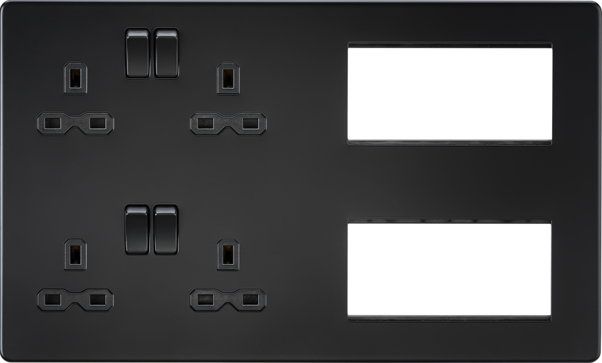 Combination Plate - Matt Black with Black Insert — Derby Firelec Ltd
